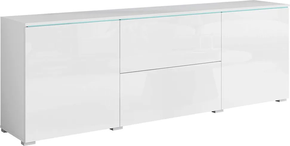 XXXLutz NÍZKÁ KOMODA, bílá, vysoce lesklá bílá, 180/61,8/34,5 cm P & B - Online Only TV příslušenství - 002778000213