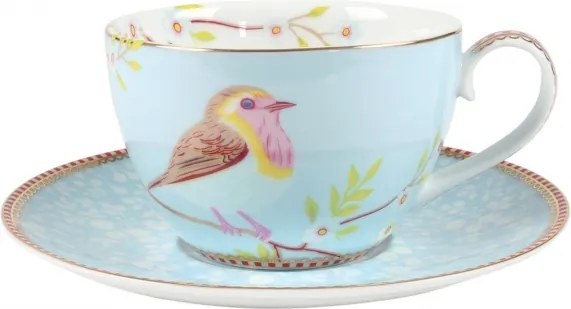 Pip Studio Floral Šálek s podšálkem Early Bird modrý 280ml