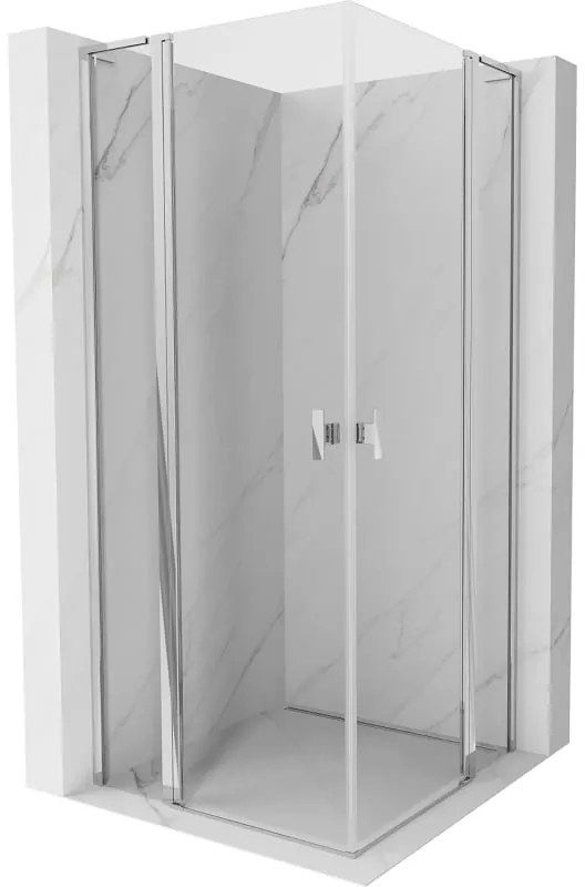 Mexen, Mexen Mist L Duo sklápěcí sprchový kout 105 x 105 cm, průhledný, chrom - 8A4L-105-105-01-00