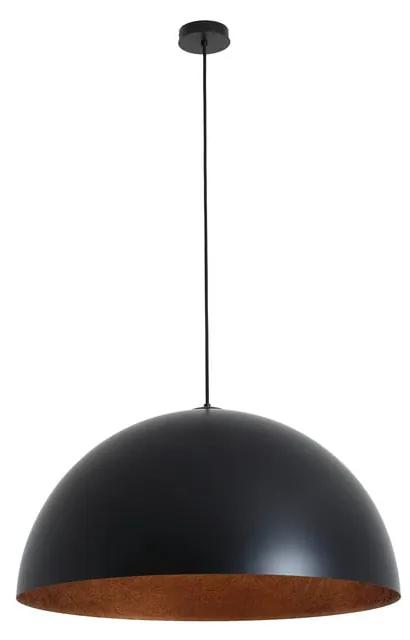 Černé závěsné svítidlo s detailem v měděné barvě Custom Form Lord, 70 cm