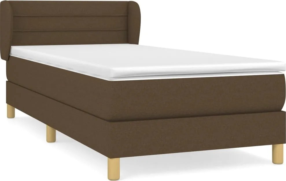 vidaXL Box spring postel s matrací 90x190 cm textil [3126848] Barva: tmavě hnědá