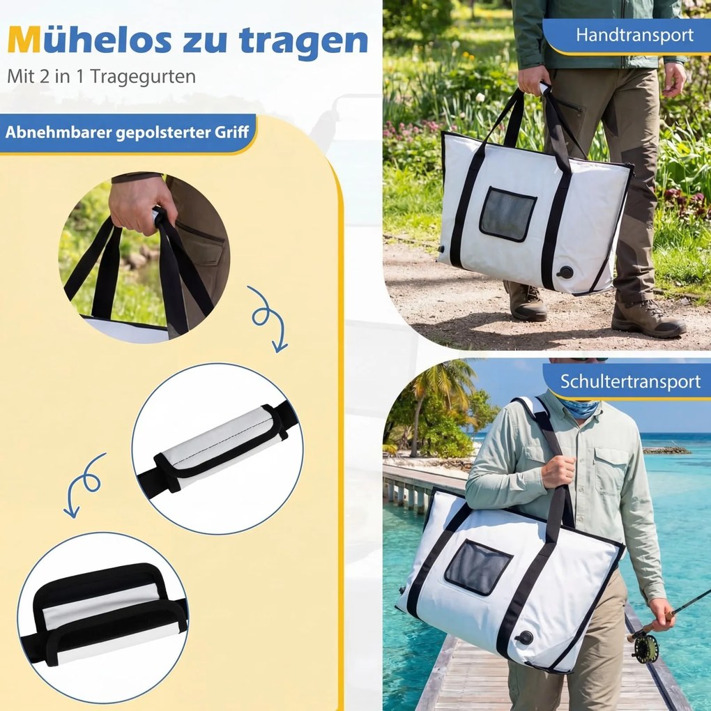 Costway Izolovaná chladicí taška na ryby pro ulovené ryby Kill – 98 × 46 × 50 cm