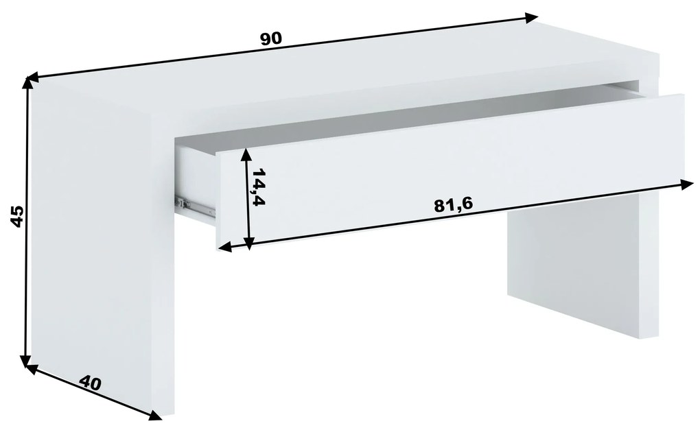 Nízký příruční stolek BURLESON - bílý