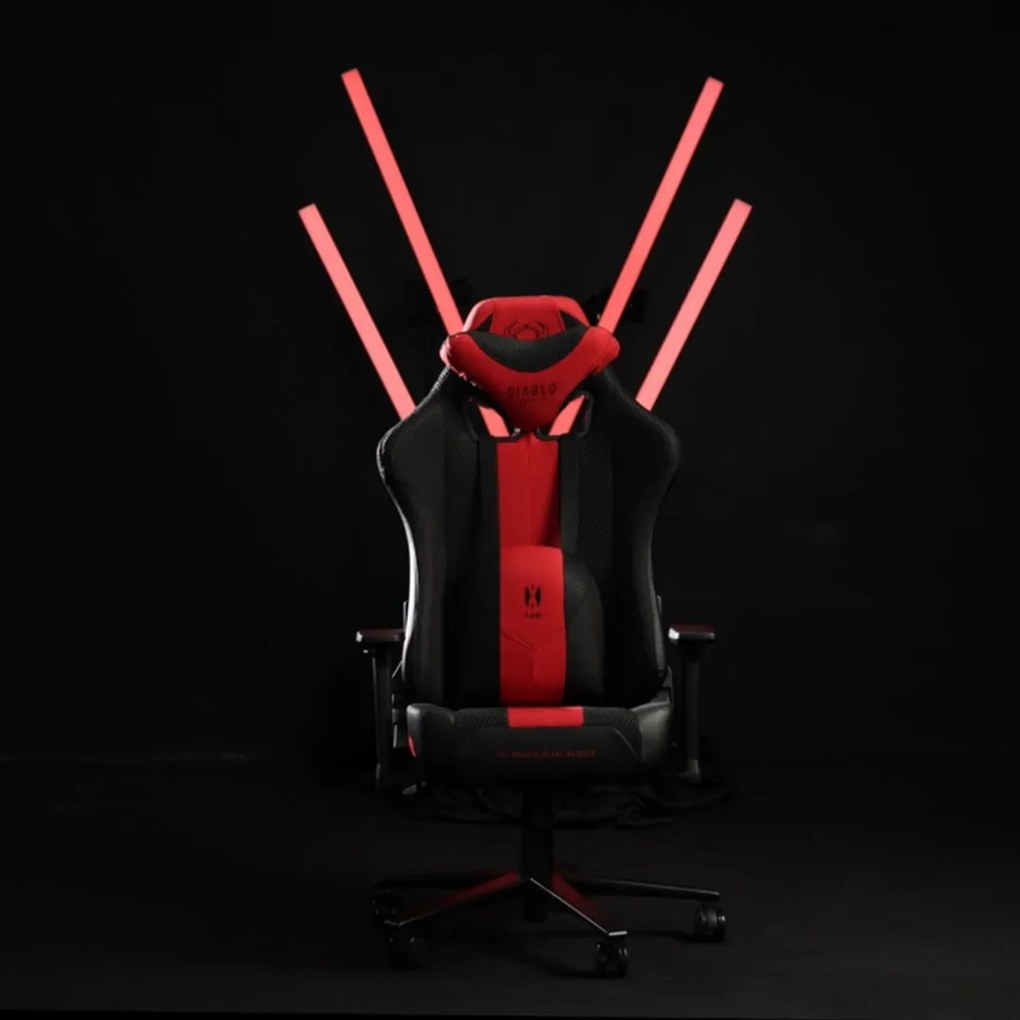 Látková herní židle King Size, karmínový-antracitový: Diablo X-Player 2.0