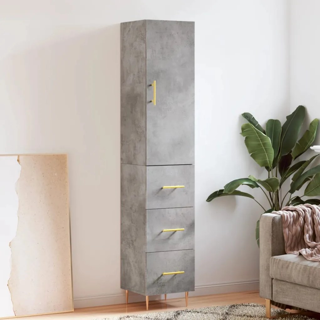 Skříň highboard betonově šedá 34,5x34x180 cm kompozitní dřevo 3198845