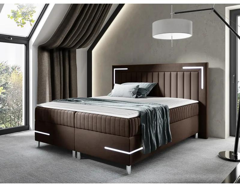 Kontinentální postel Suhak 3 LED, Rozměr postele: 140x200, Barva:: Velutto 15