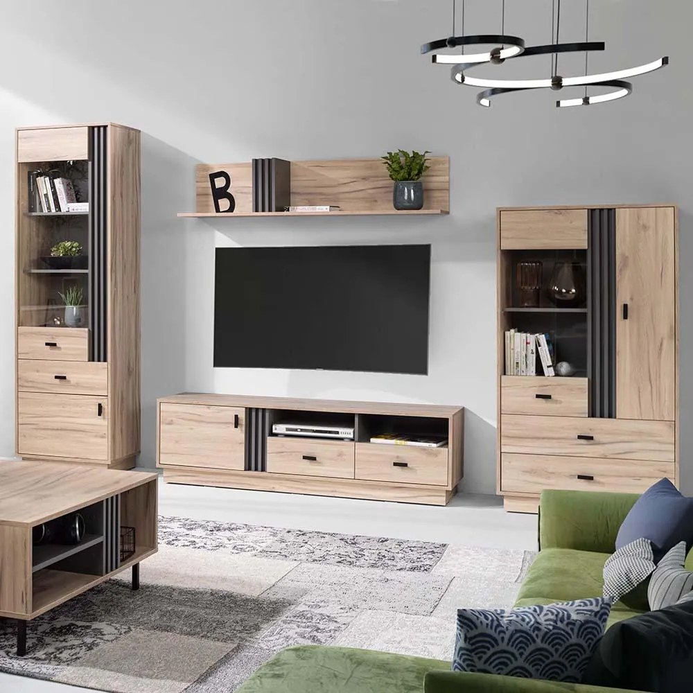 ALLMO | TV stolek AL05 | 125 cm | dub estana/antracit