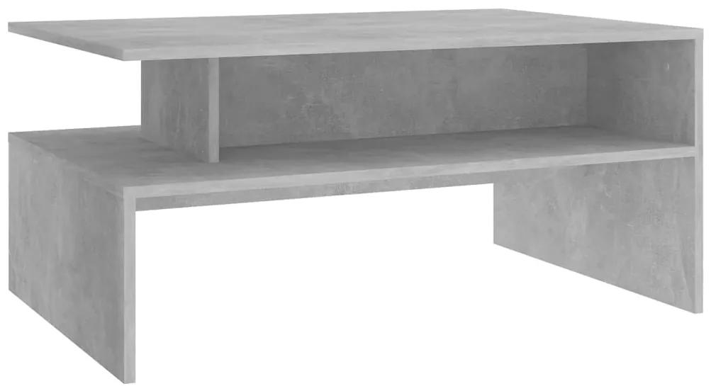 Konferenční stolek betonově šedý 90 x 60 x 42,5 cm dřevotříska - Default Title