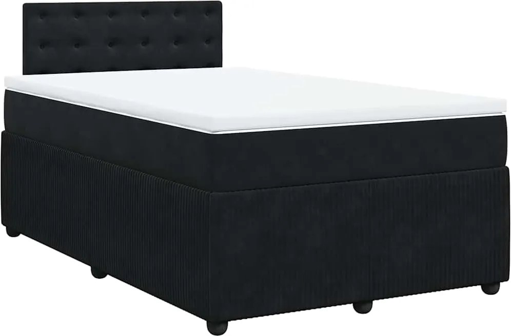 Box spring postel s matrací černá 120 x 190 cm samet 3287700