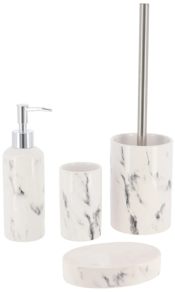Dávkovač mýdla Nardi Marble, bílá/s chromovými prvky, 260 ml