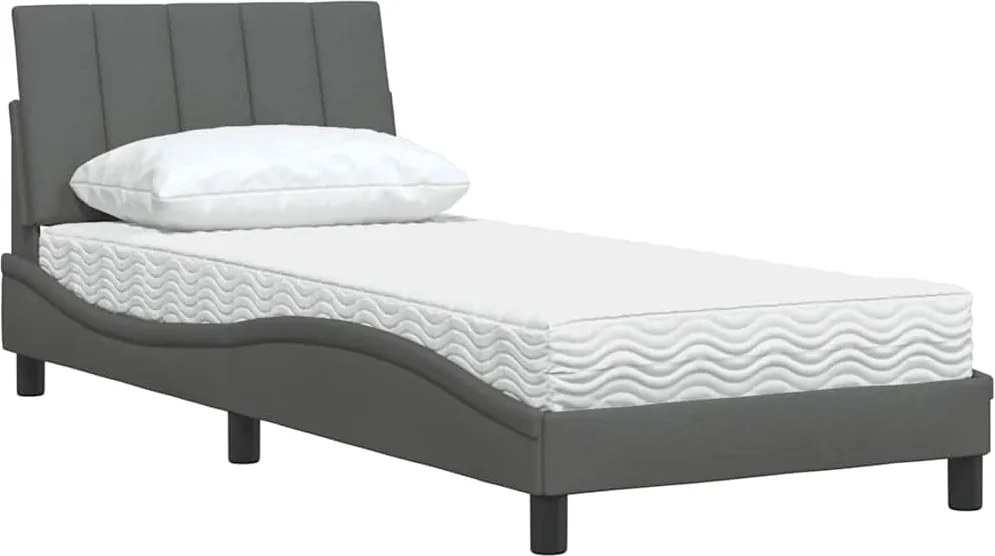 Postel s matrací Hanko tmavě šedá 80 x 200 cm textil 3310490