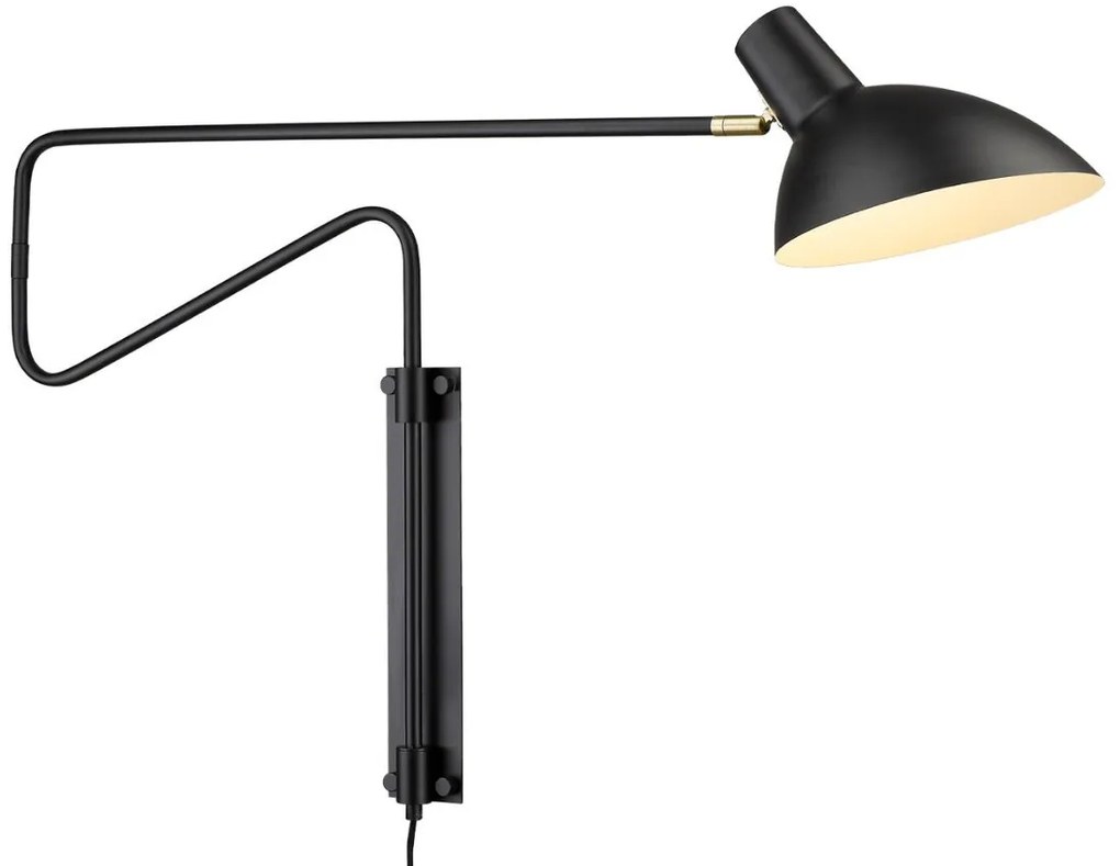 Černá kovová nástěnná lampa Halo Design Metropole Deluxe