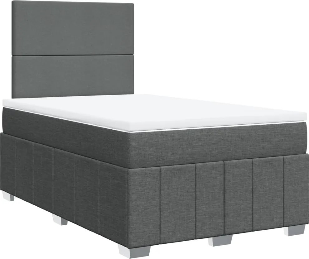Box spring postel s matrací tmavě šedá 120x200 cm textil 3291629