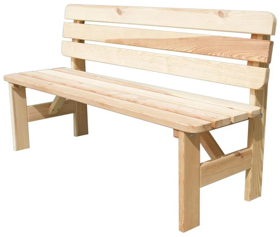 Dřevěná zahradní lavice v přírodní barvě Viking – Rojaplast