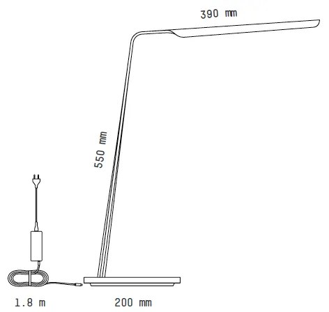 Tunto 2077-30 Swan Stolní lampa, ořech