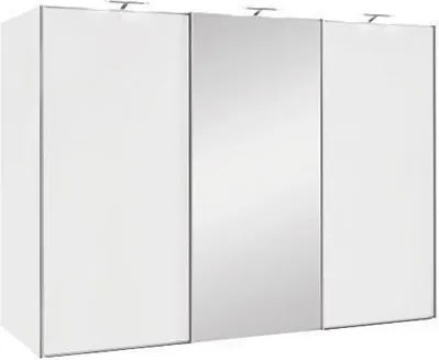 XXXLutz ŠATNÍ SKŘÍŇ SE ZRCADLEM, bílá, 249/222/68 cm Moderano - Šatní skříně - 000531018401