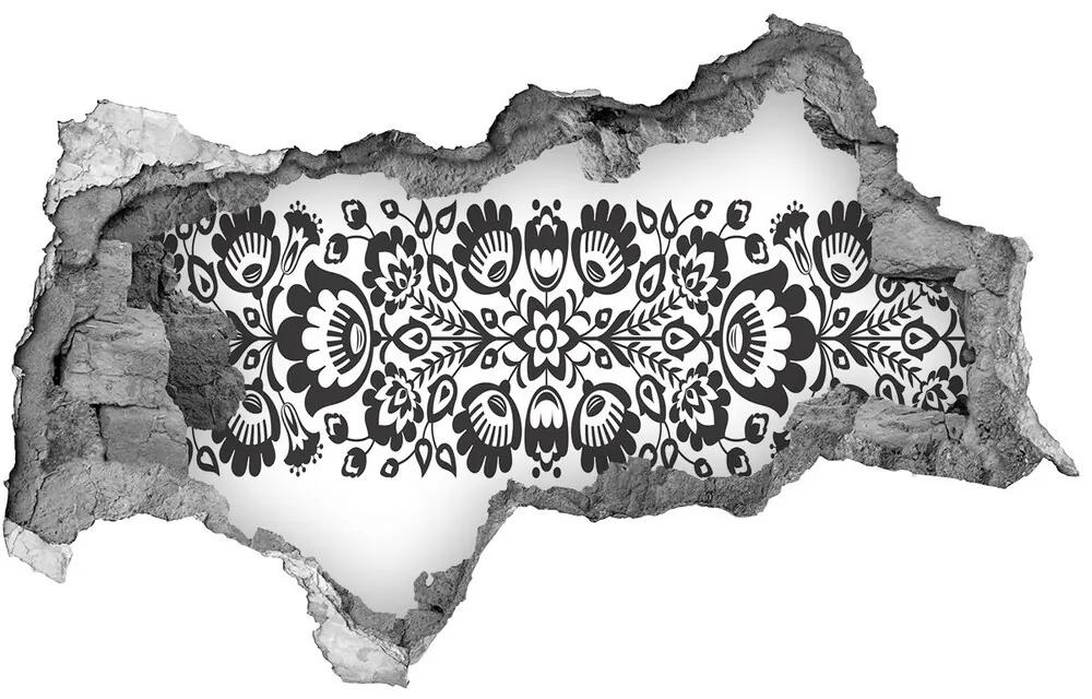 Wallmuralia Díra 3D fototapeta nálepka Lidové květiny 95x73 cm