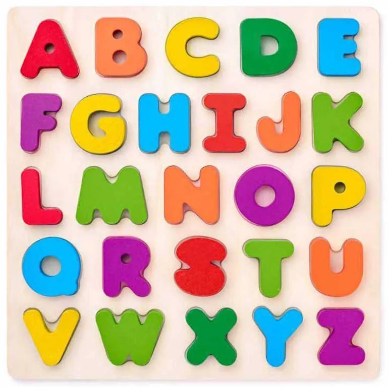 WOODY DŘEVO Puzzle vkládací písmena na desce *DŘEVĚNÉ HRAČKY* 90634