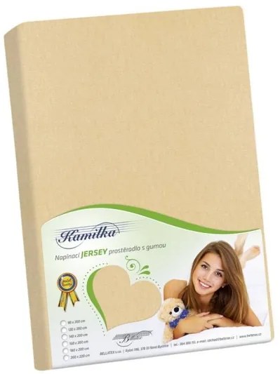 Bellatex Prostěradlo jersey světlá béžová rozměr 160x200 cm