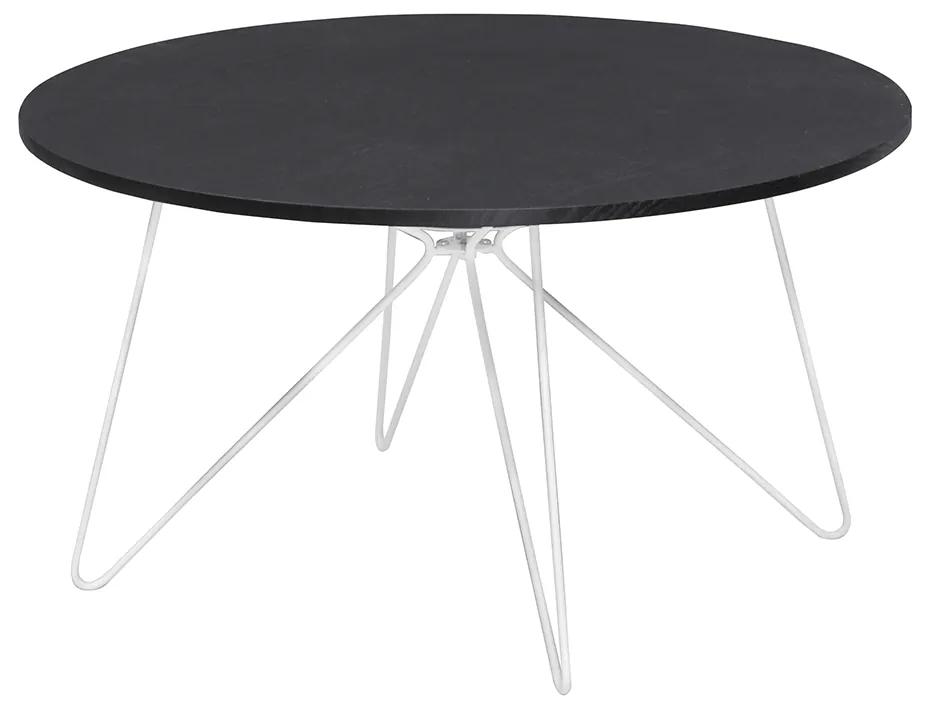 Konferenční stolek, černý dub / bílá Mikel NEW