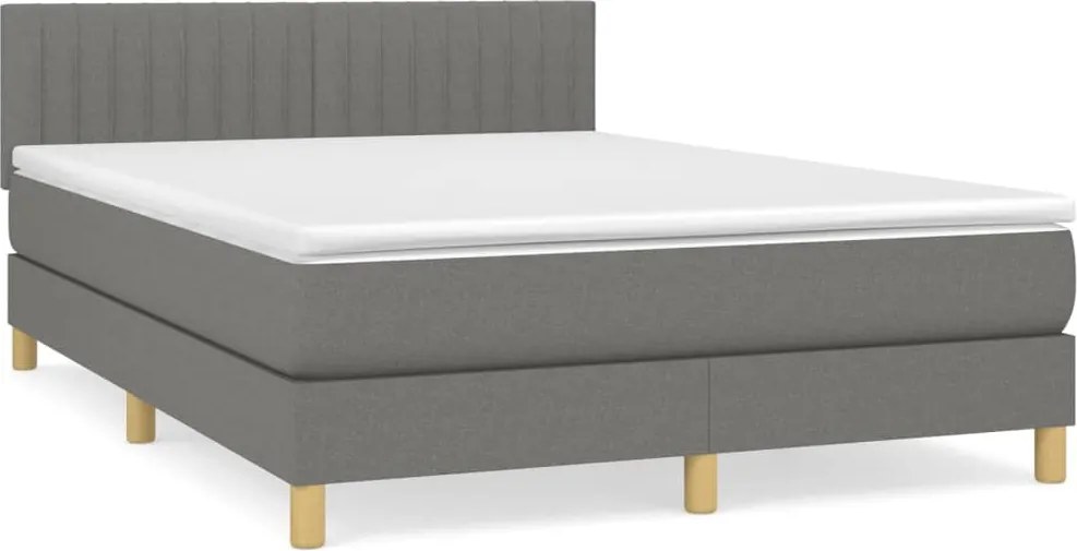 Box spring postel s matrací tmavě šedý 140 x 190 cm textil 3140770