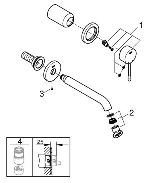 GROHE 19408AL1 - Umyvadlová baterie ESSENCE 183 mm grafit