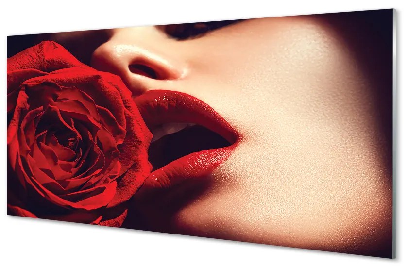 akrylový obraz Rose žena v ústech 120x60 cm