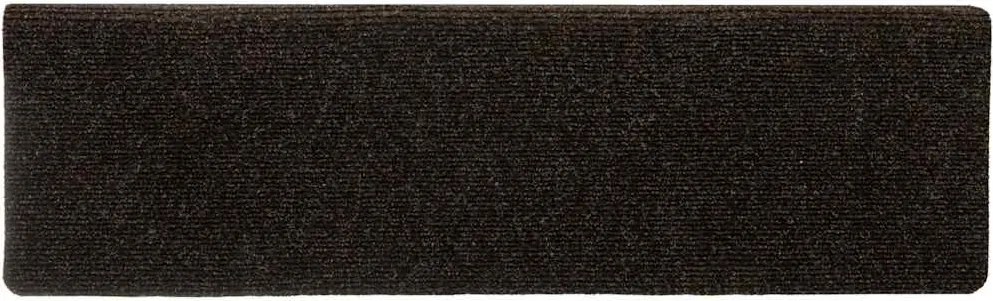Schodové rohože samolepicí 15 ks 65 x 21 x 4 cm tmavě hnědé s obdélníkovým okrajem 326187