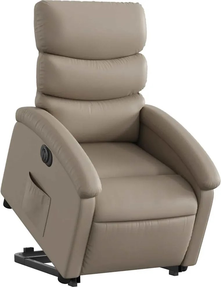 Elektrické zvedací polohovací křeslo cappuccino umělá kůže 3204060