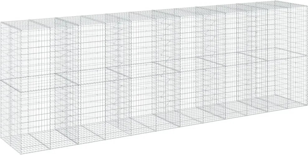 Gabionový koš s víkem 600 x 100 x 200 cm pozinkované železo 3295235