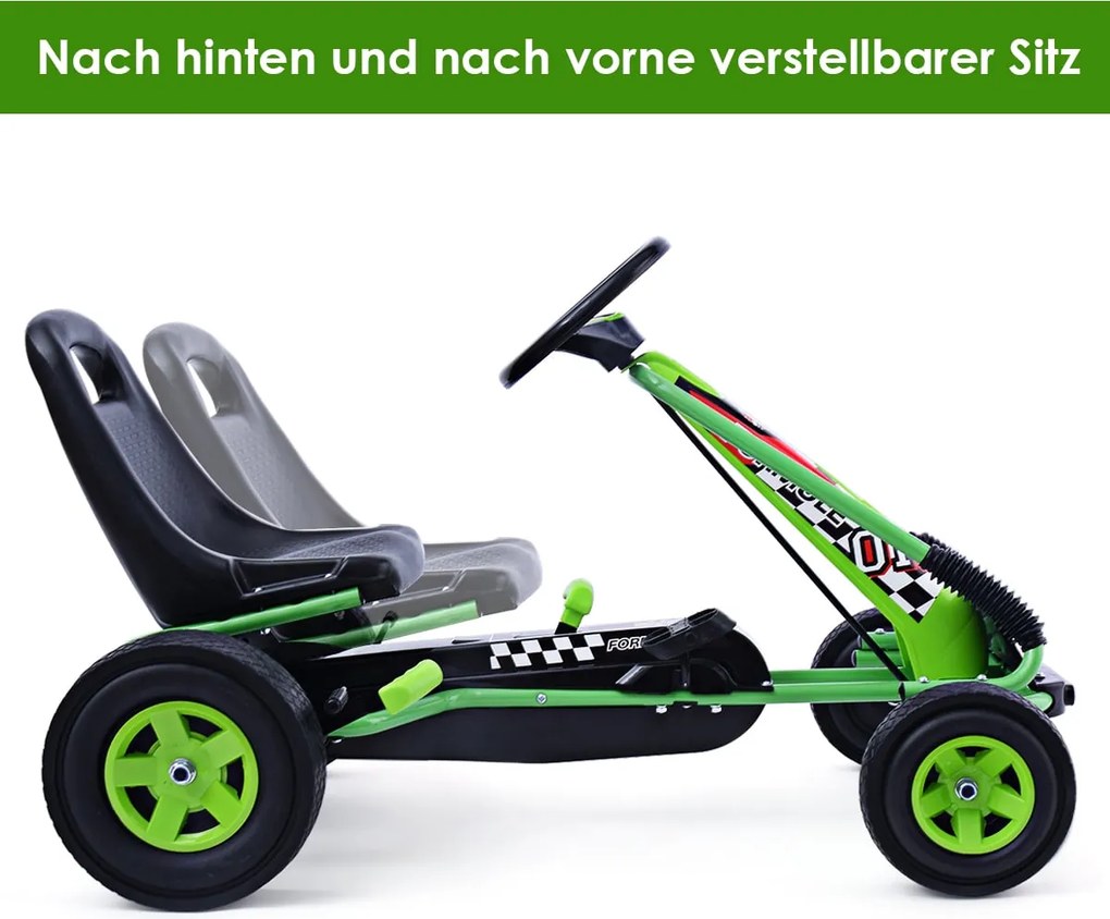 Costway Pedal Gokart Pedal-Powered Car Dětské auto s pedálem zelená +, zelený