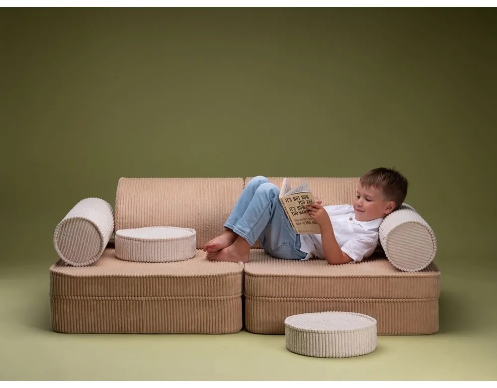 Světle hnědá manšestrová dětská pohovka 132 cm Settee – Wigiwama