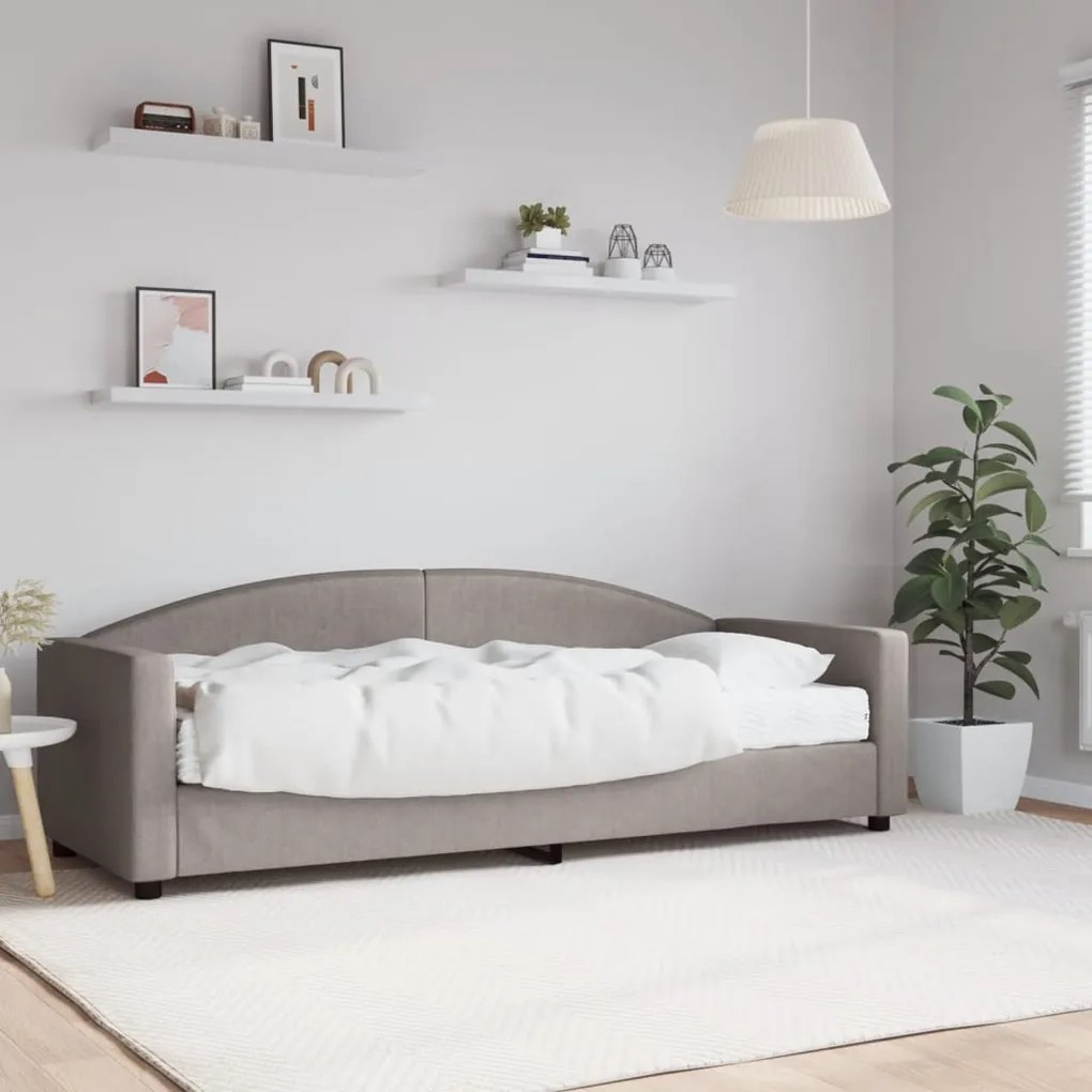 Válenda s matrací taupe 80 x 200 cm textil 3197168