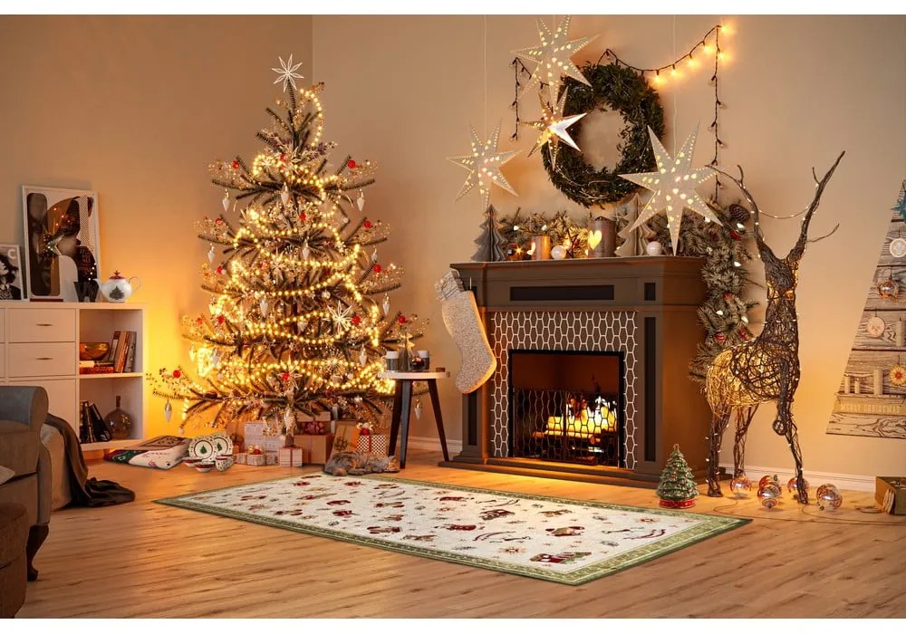 Zelený běhoun s vánočním motivem s příměsí bavlny 80x200 cm Toy's Delight Green Christmas – Villeroy&amp;Boch