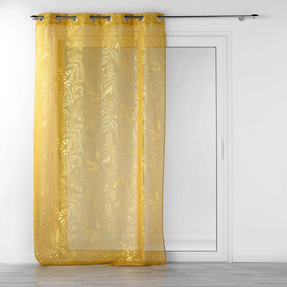 Žlutá voálová záclona 140x280 cm Belflor – douceur d'intérieur