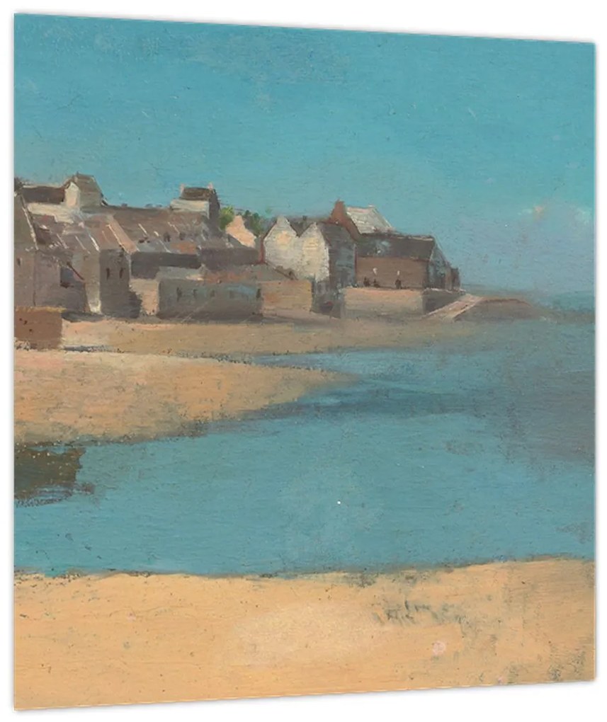 Obraz - Odilon Redon, Village by the Sea in Brittany, reprodukce (30x30 cm)