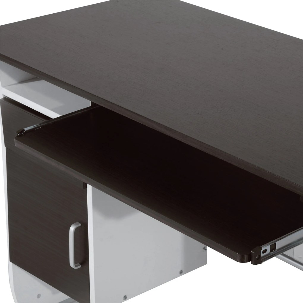 HOMCOM Moderní počítačový stůl 100Š x 52H x 75V cm Černý ořech a bílá