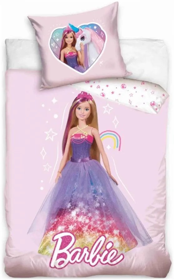 Povlečení do dětské postýlky Barbie princezna - 100% bavlna Renforcé - 100 x 135 cm + 40 x 60 cm