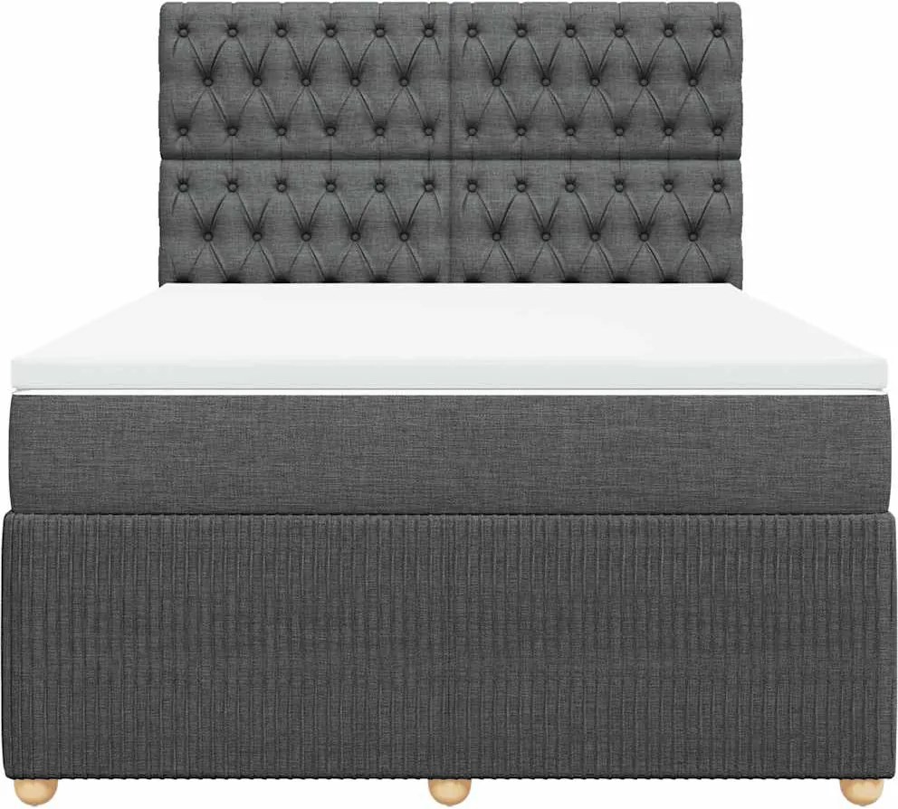 Box spring postel s matrací tmavě šedá 140x200 cm textil 3294387