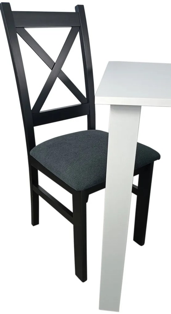 Jídelní sestava 2+1 TOMEK 70x70 cm bílá/černá/Moric 8