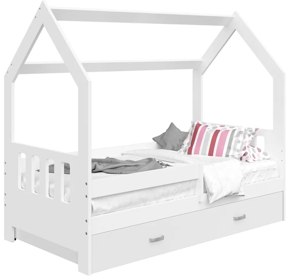 AMI nábytek Dětská postel DOMEČEK D3C 80x160cm masiv bílá