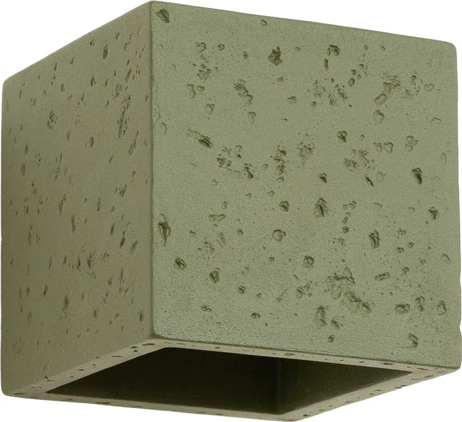 Sollux Lighting Nástěnná lampa QUAD betonová olivově zelená