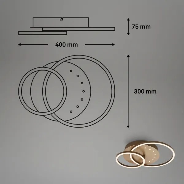 Brilo - LED Stmívatelné stropní svítidlo LED/26W/230V 3000K hnědá
