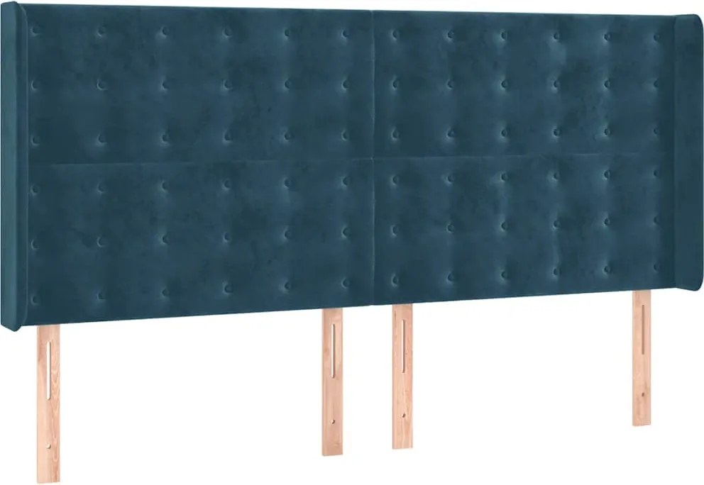 Box spring postel s matrací tmavě modrá 160x200 cm samet 3132931