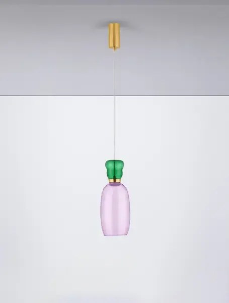 Designový lustr Pluma fialová