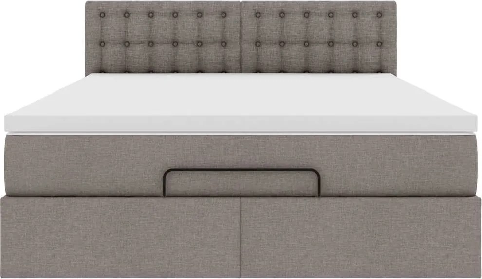 Osmanský postel s matrací taupe 140x200 cm textil 3311633