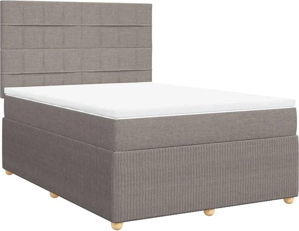 Box spring postel s matrací taupe 140x200 cm textil 3292083