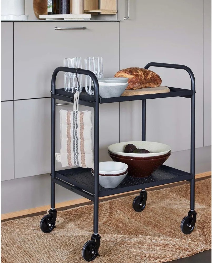 Ocelový servírovací stolek na kolečkách 37,5x52 cm Maki – OYOY Living Design