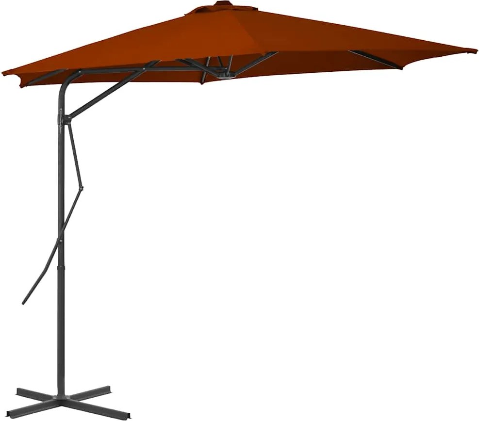 Zahradní slunečník s ocelovou tyčí terakotový 300 x 230 cm 312519