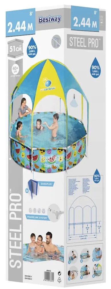 Bestway Nadzemní bazén pro děti Steel Pro UV Careful 244 x 51 cm